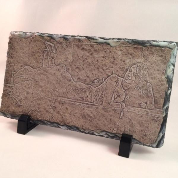 Photo Sandy Ground Drawing on Long Stone Slates · Ellisi Gifts