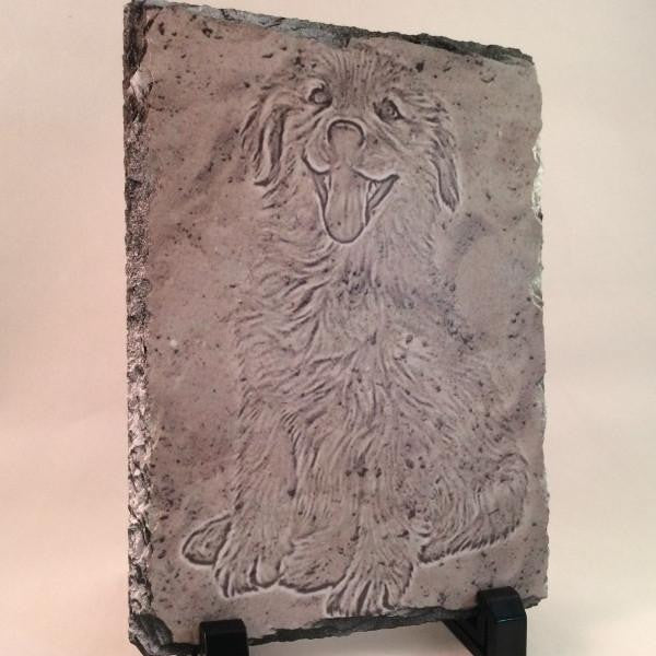 Photo Sandy Ground Drawing on Rectangular Stone Slates · Ellisi Gifts