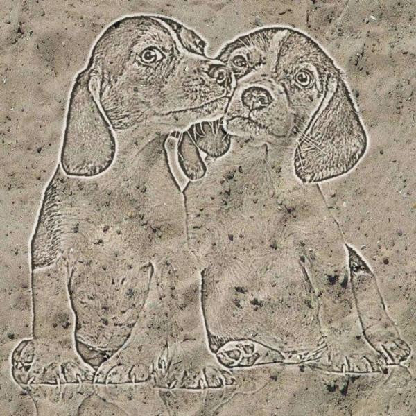Photo Sandy Ground Drawing on Round Stone Slates · Ellisi Gifts