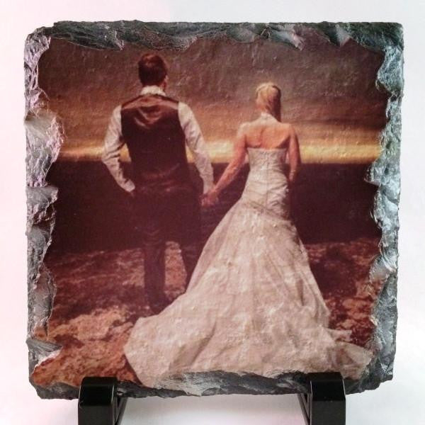 Photo Art Wall Printing on Square Stone Slates · Ellisi Gifts