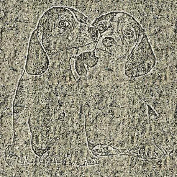 Photo Sandy Ground Drawing on Square Stone Slates · Ellisi Gifts